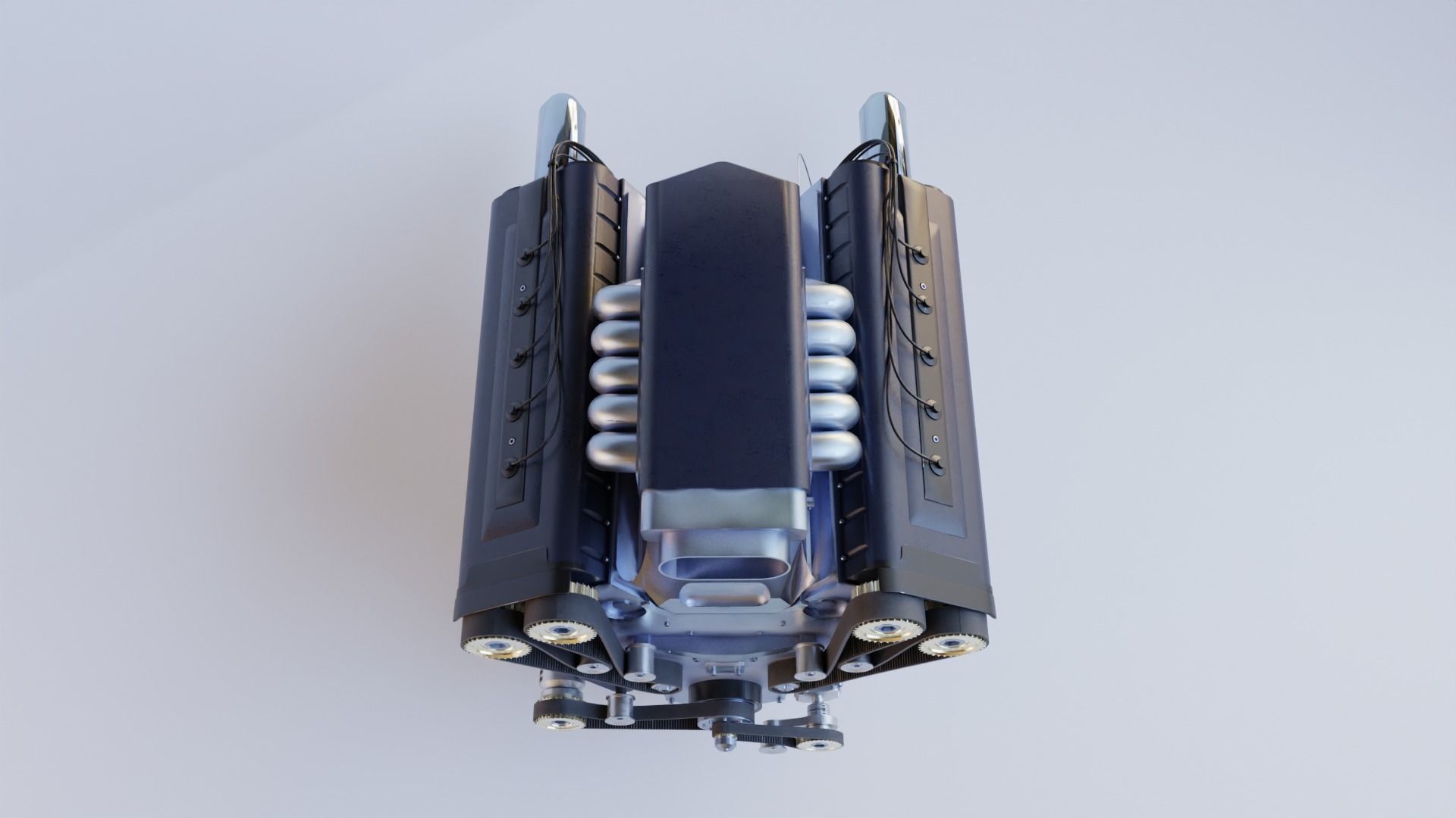 Highly-detailed V10 Engine 3D Model with Realistic Textures 3D model ...