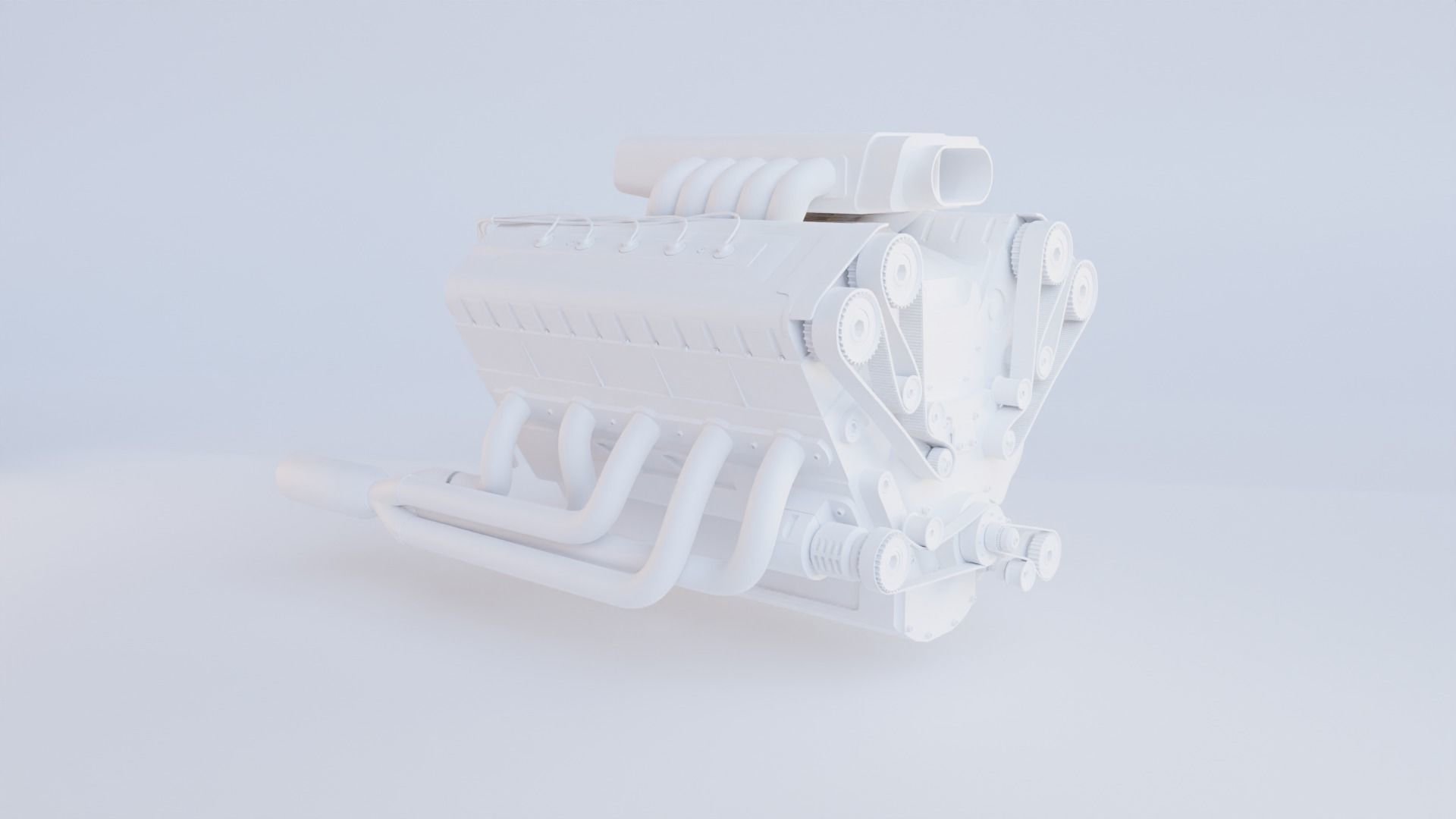 Highly-detailed V10 Engine 3D Model with Realistic Textures 3D model ...