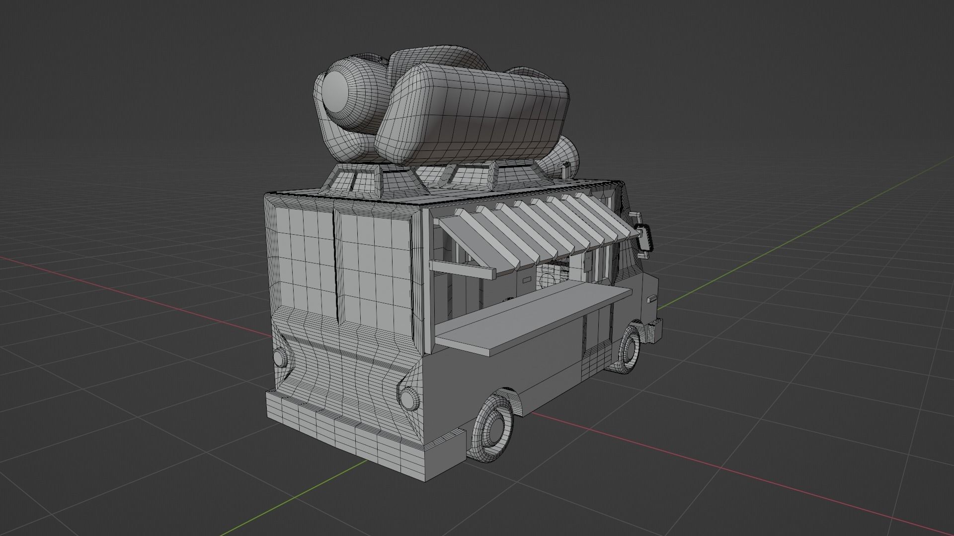 Low-poly Food Truck Model 3D model | CGTrader