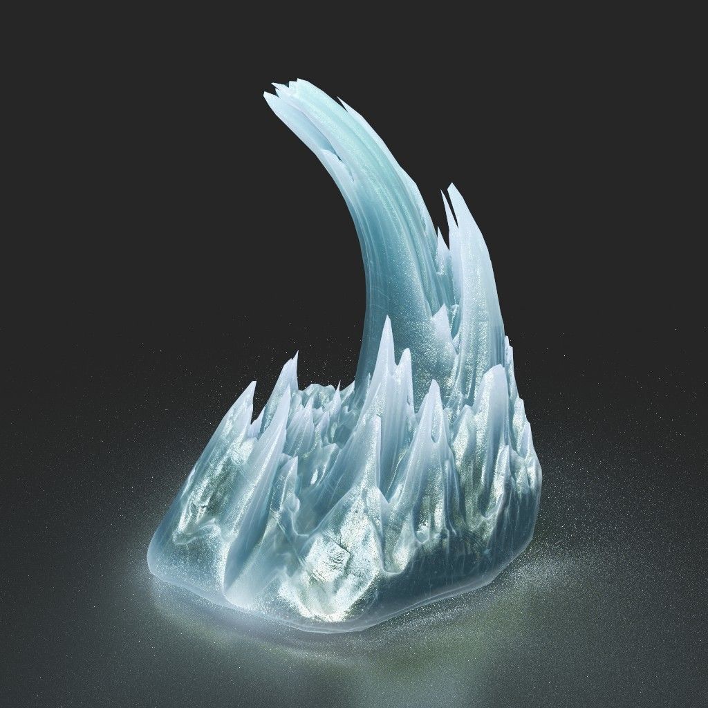 3D model Low poly Curve Ice Spike 230503 VR / AR / low-poly | CGTrader