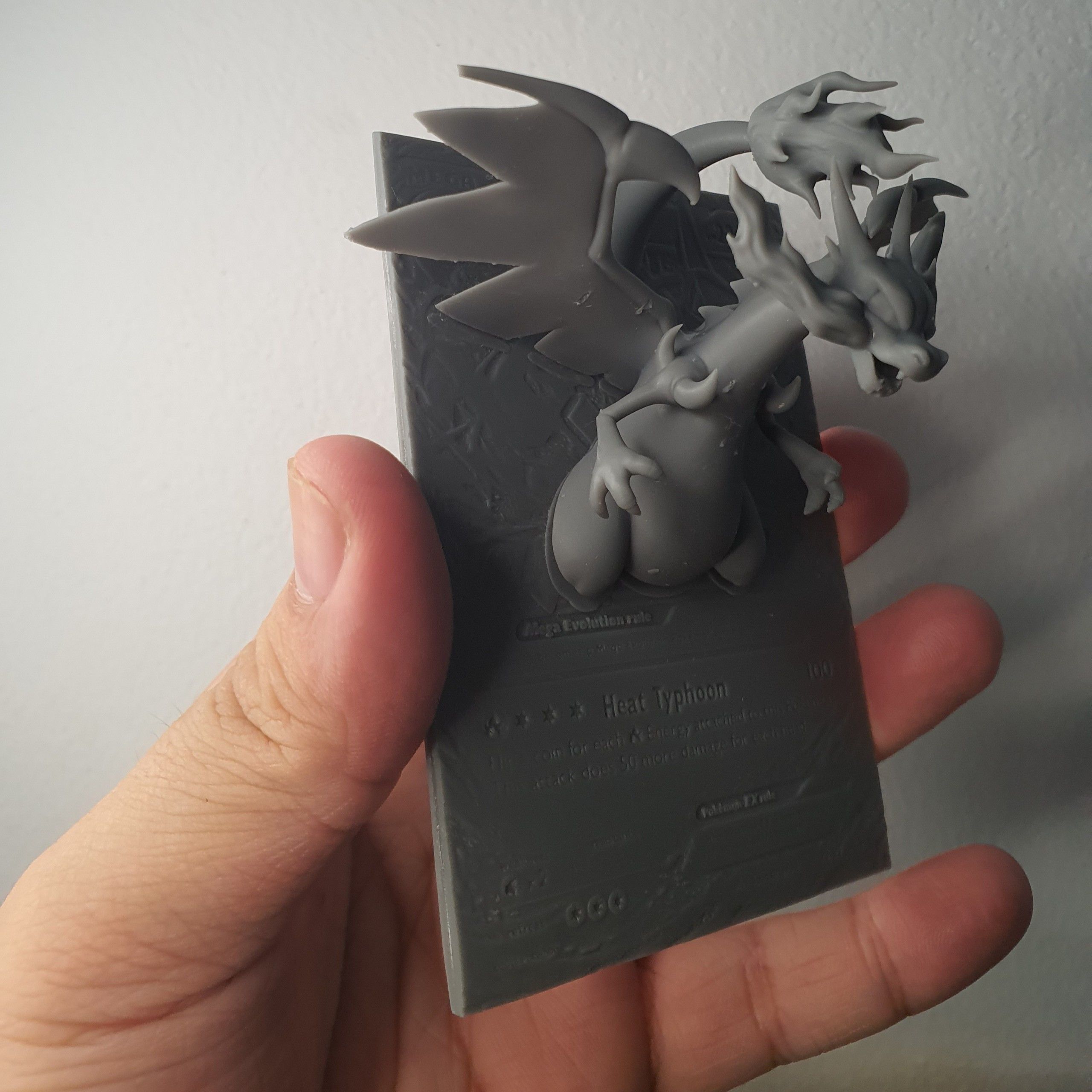 Mega Charizard X 4D Card Fan Custom 3D Printing File Pokemon 3D model ...