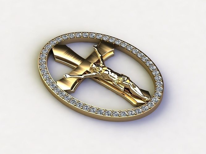 Cross Jesus Christ Pendant Cad P7 3D model 3D printable | CGTrader