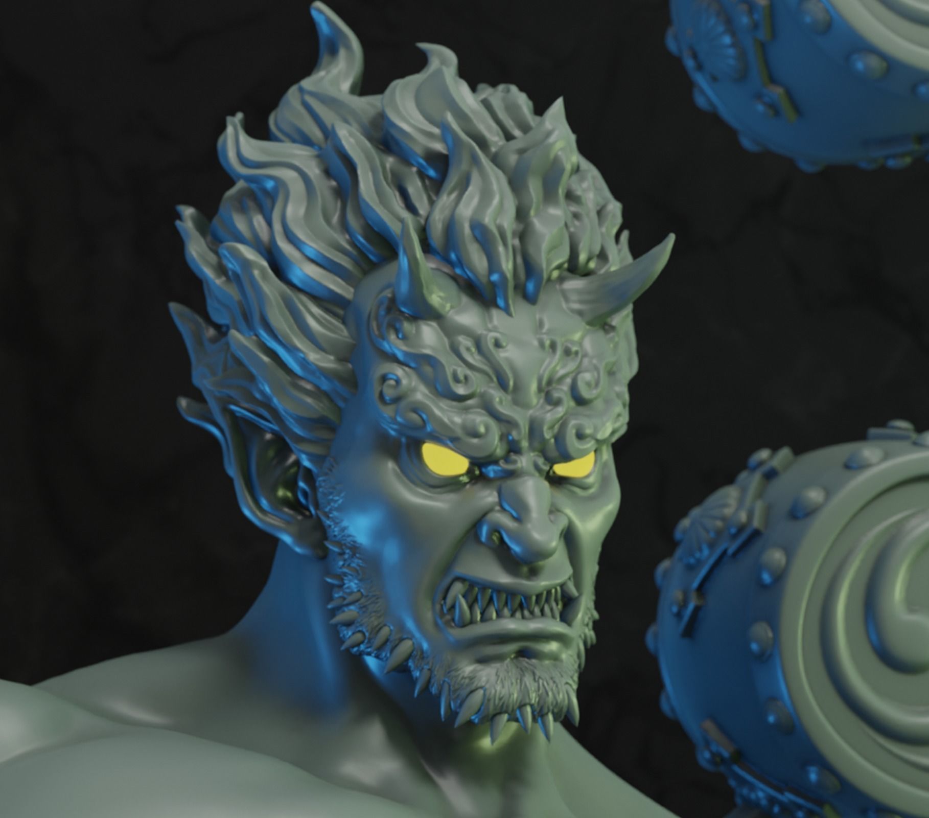 God of Thunder Raijin 3D model 3D printable | CGTrader