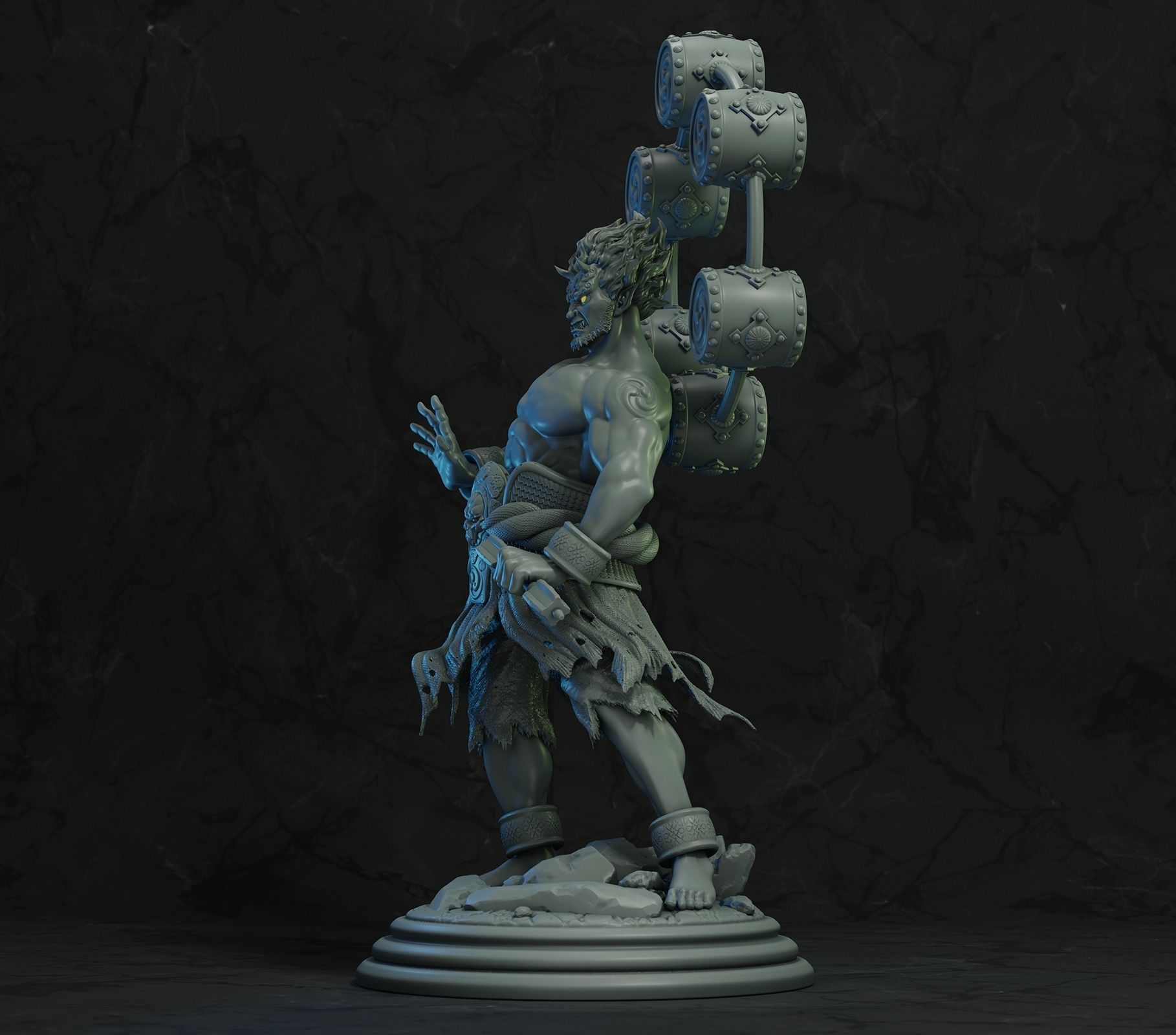 God of Thunder Raijin 3D model 3D printable | CGTrader
