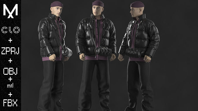 Urban style Outfit Male OBJ mtl FBX ZPRJ 3D model | CGTrader