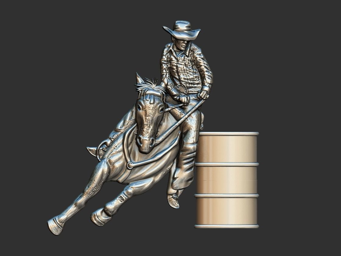 Horse Barrel Racing 3D model 3D printable | CGTrader
