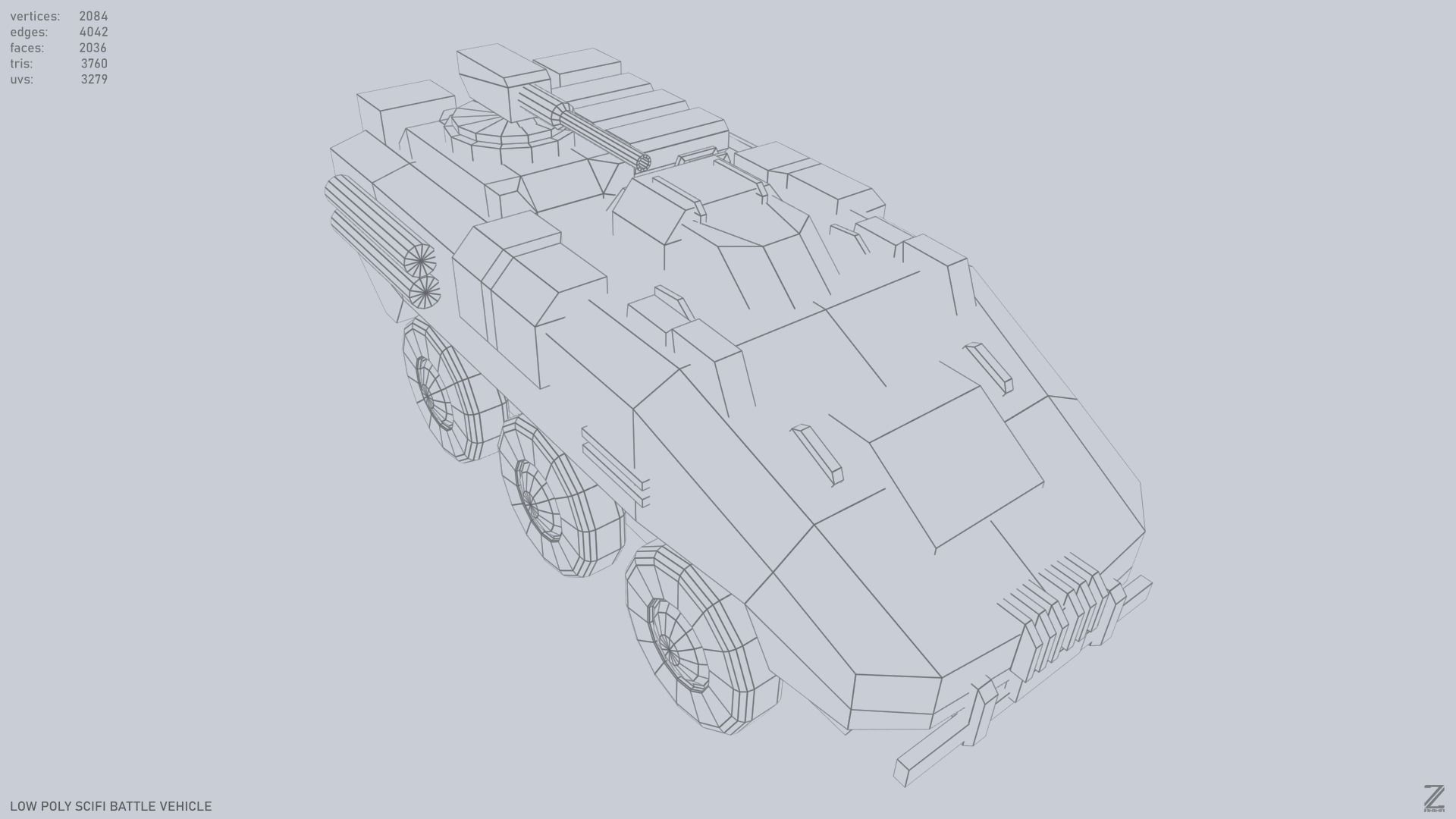 3D model Low poly scifi battle vehicle VR / AR / low-poly | CGTrader