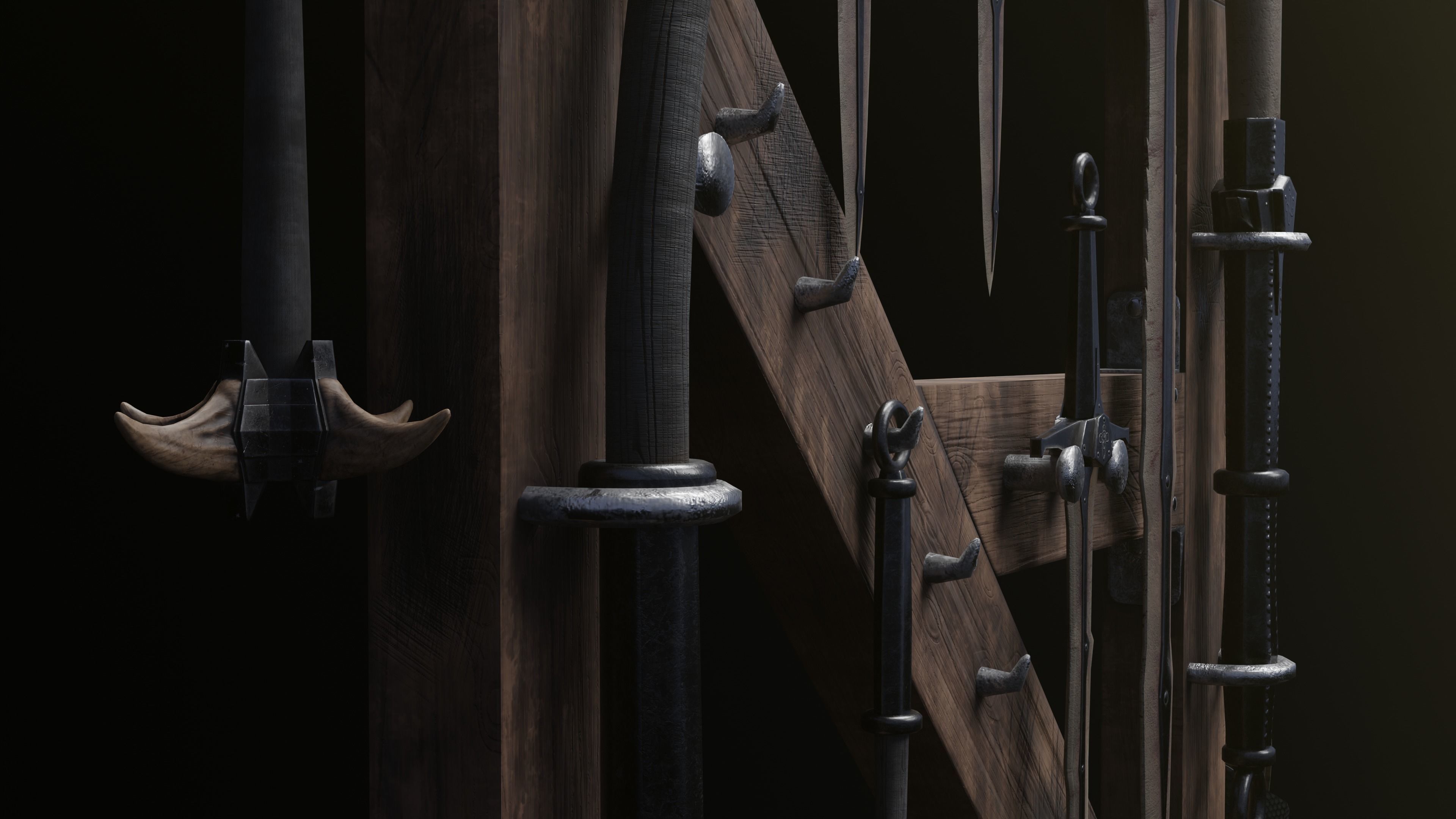 3D model Skyrim Dragon Bon Weapon set VR / AR / low-poly | CGTrader