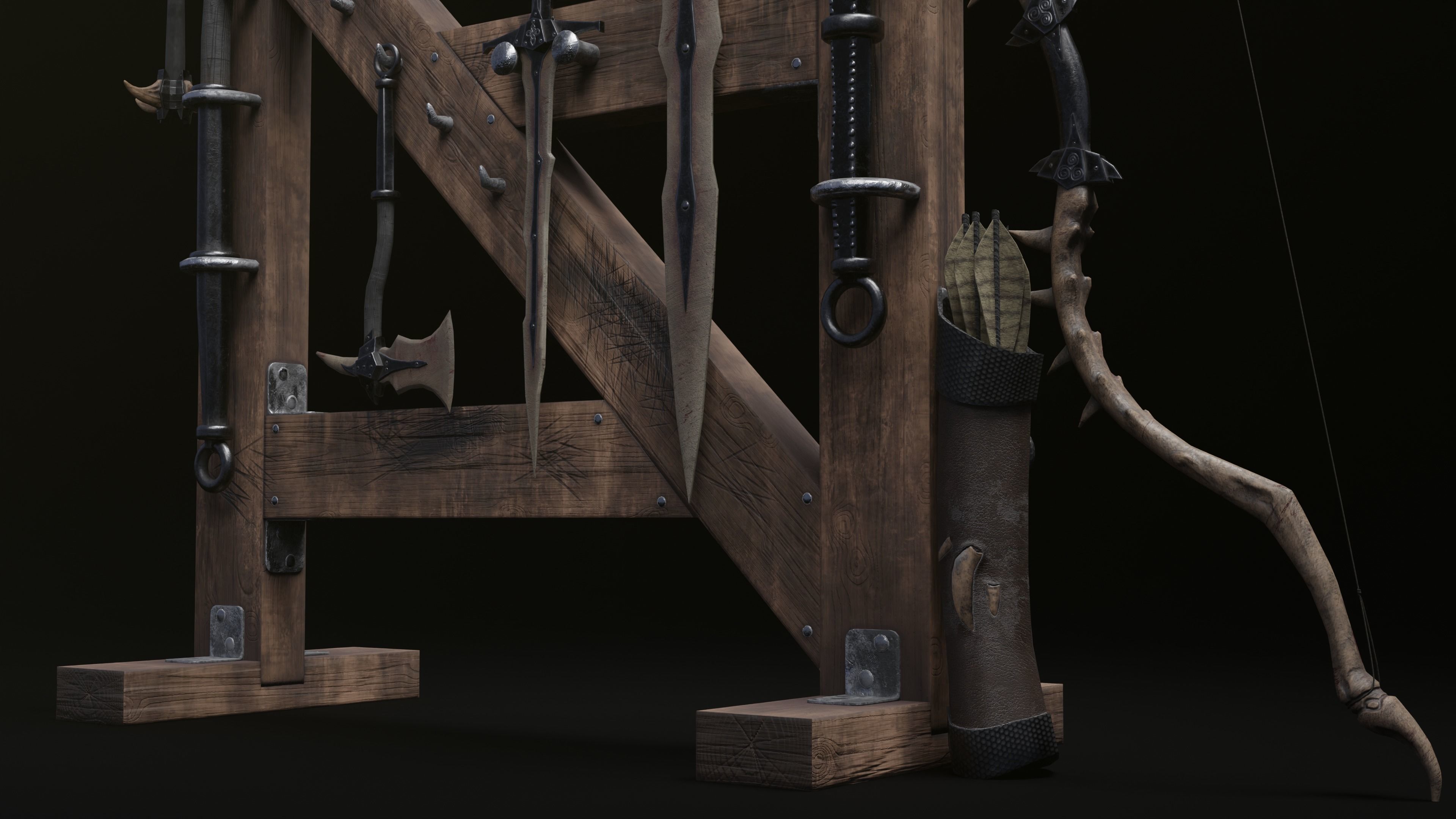 3D model Skyrim Dragon Bon Weapon set VR / AR / low-poly | CGTrader