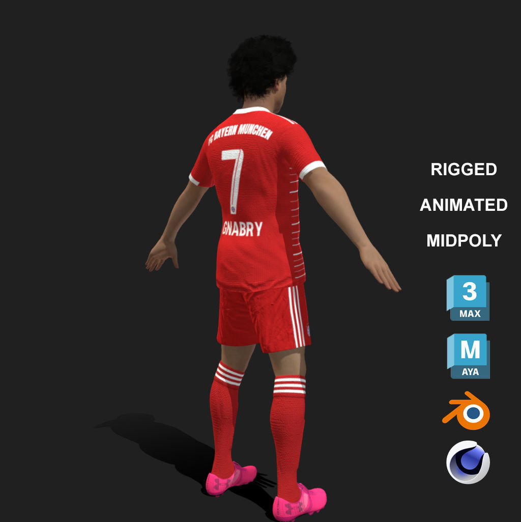 3D Rigged Serge Gnabry Bayern Munich 2023 3D model animated rigged ...