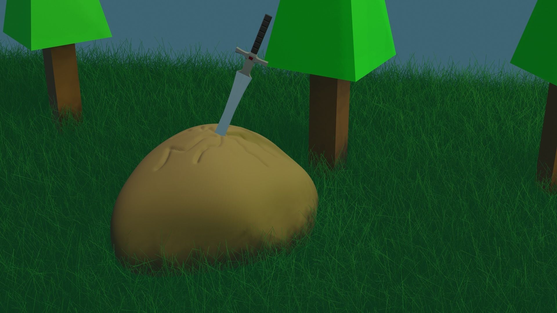 Sharp sword stuck in a rock free 3D model | CGTrader