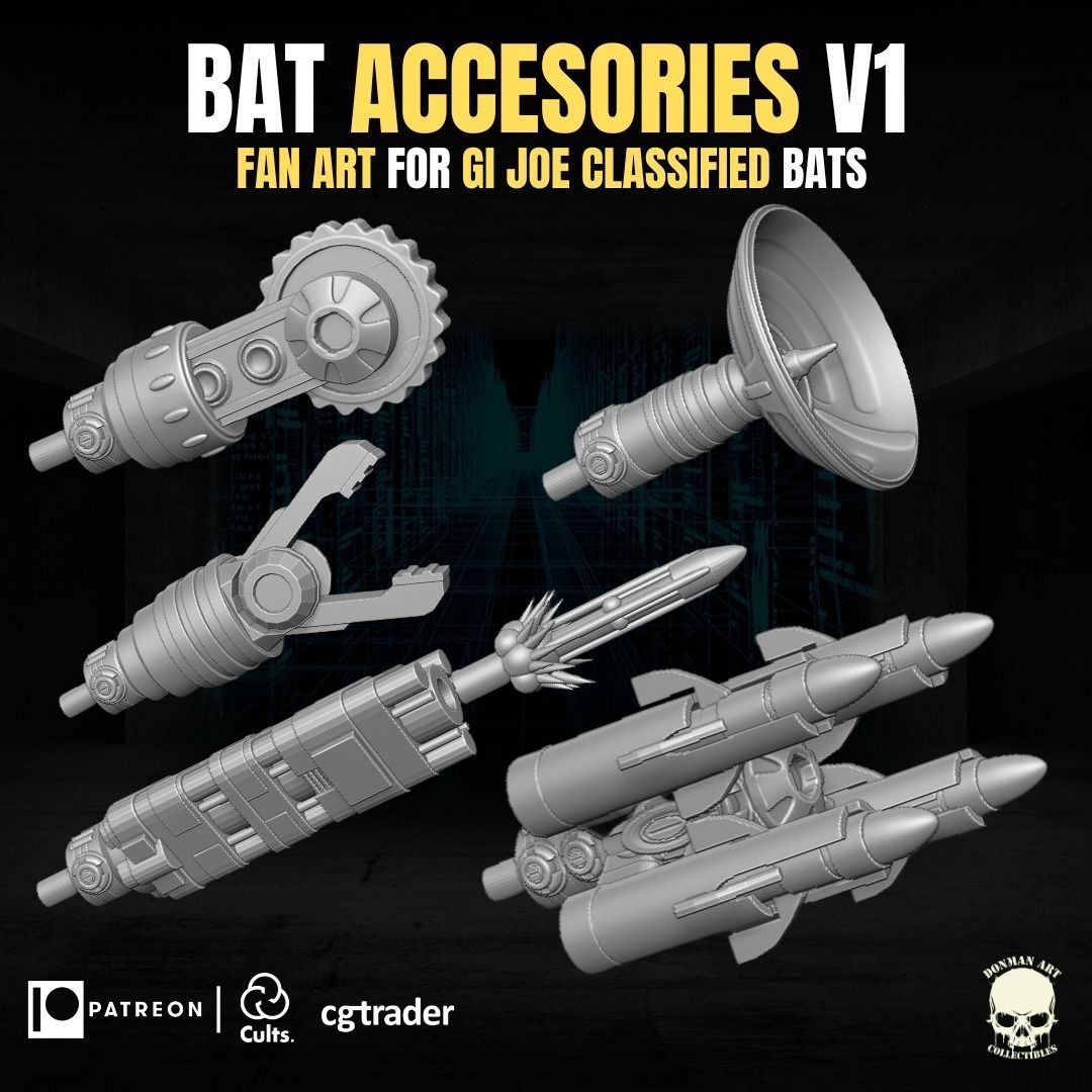 Bat Arm GI Joe Accesories 3D model 3D printable | CGTrader