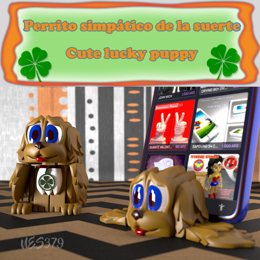 Perrito transformable de la suerte 3D model 3D printable | CGTrader