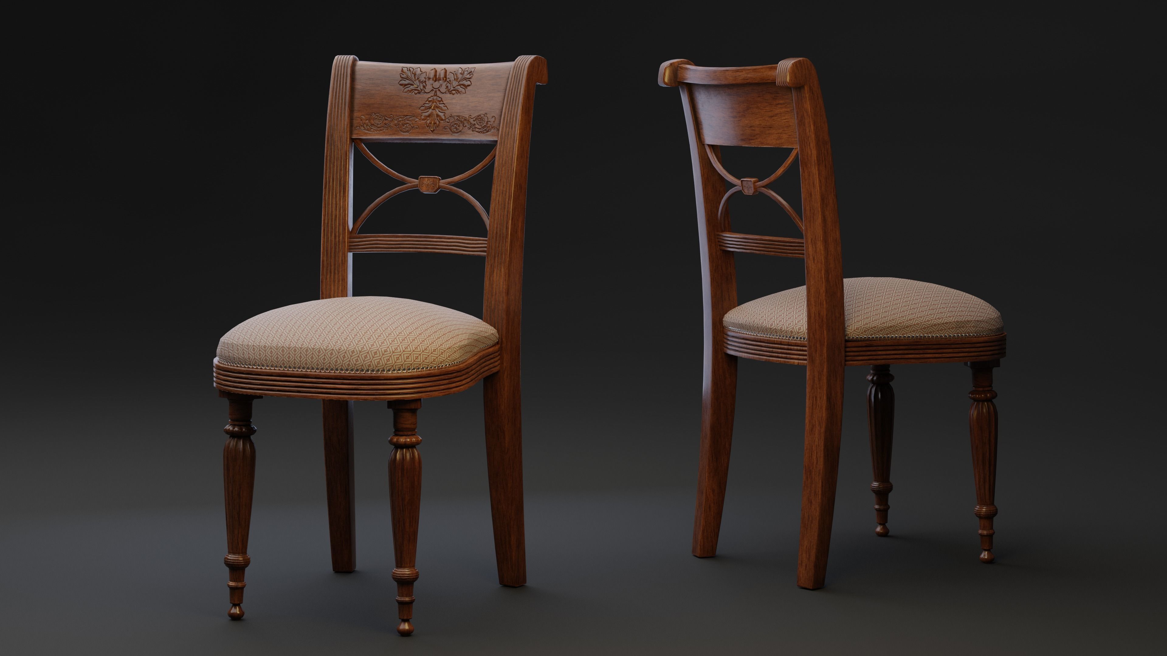 3D model Classic Vintage Chair Low-Poly VR / AR / low-poly | CGTrader