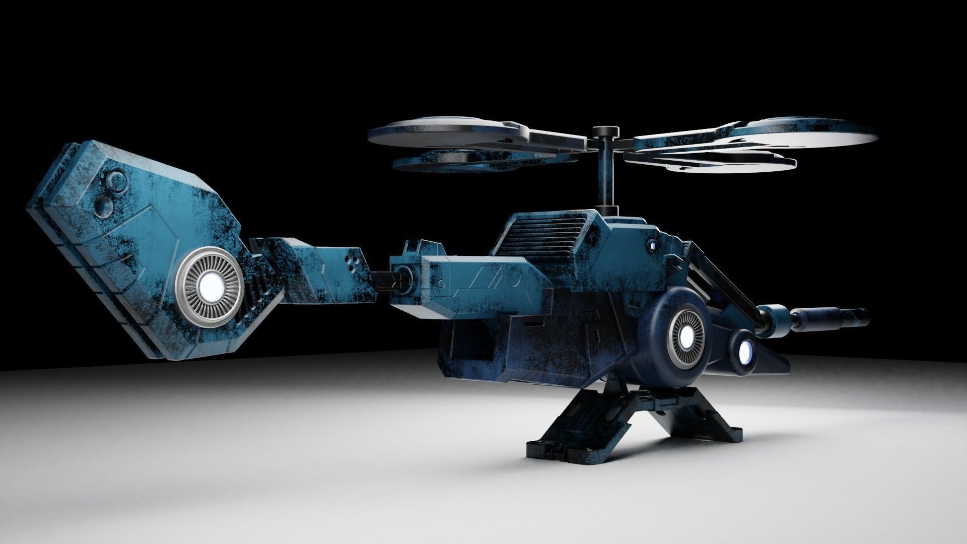 Sci-fi Fighter Helicopter 3D model | CGTrader