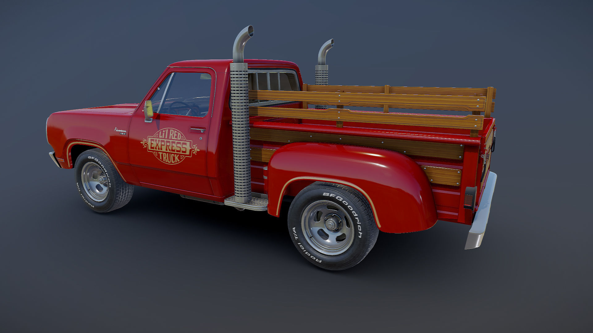 3D model 1976 Dodge Lil Red Express truck VR / AR / low-poly | CGTrader