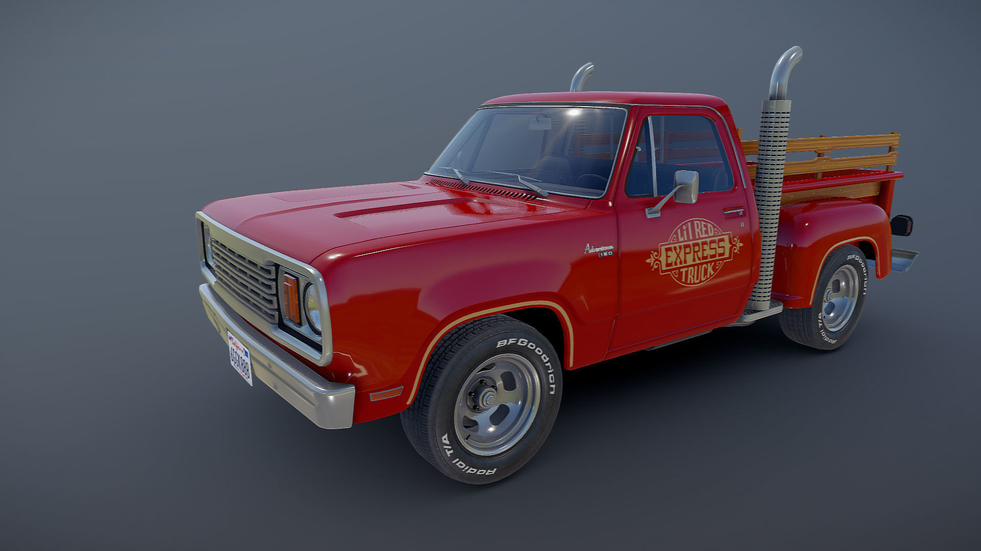3D model 1976 Dodge Lil Red Express truck VR / AR / low-poly | CGTrader
