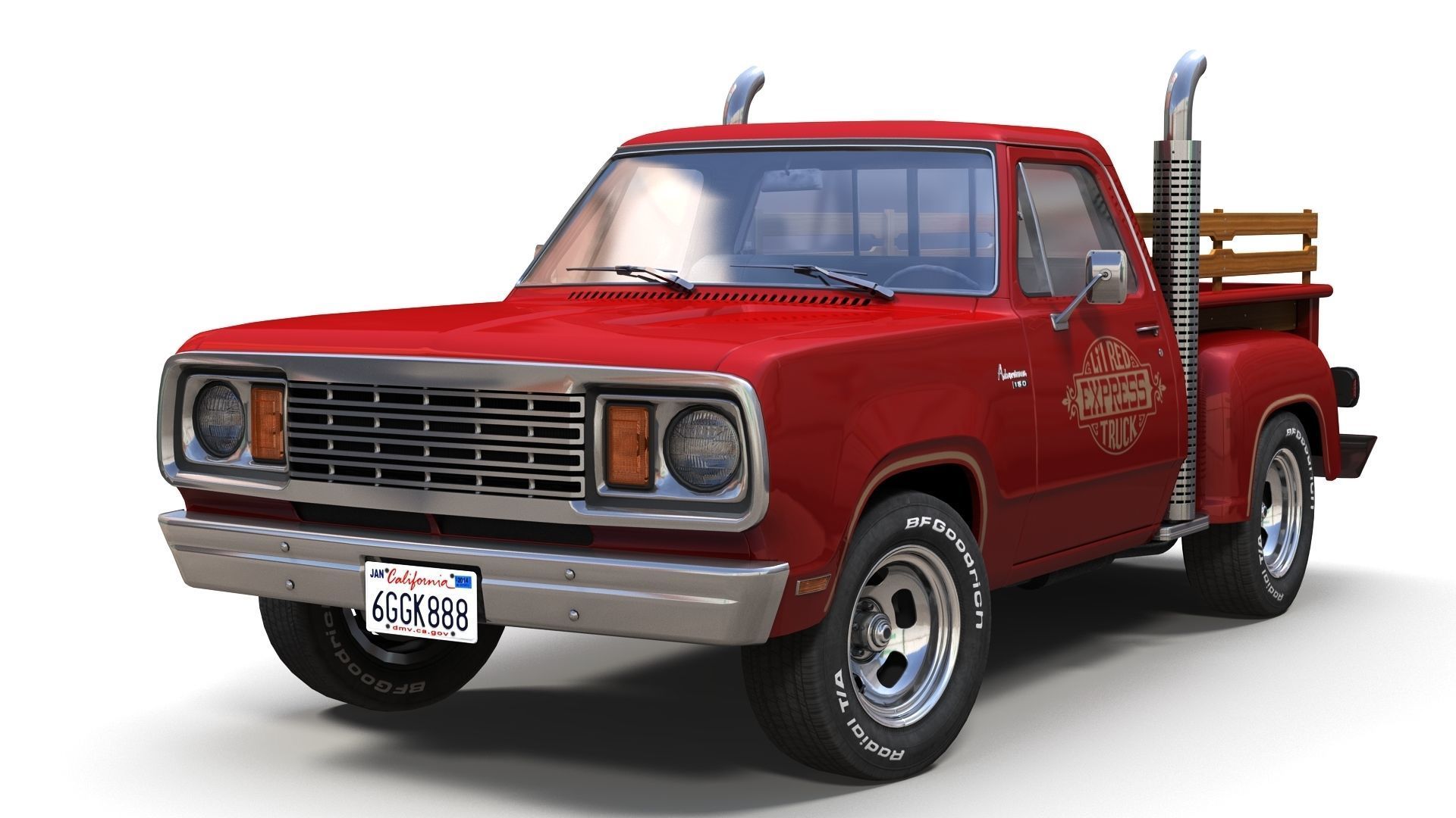 3D model 1976 Dodge Lil Red Express truck VR / AR / low-poly | CGTrader