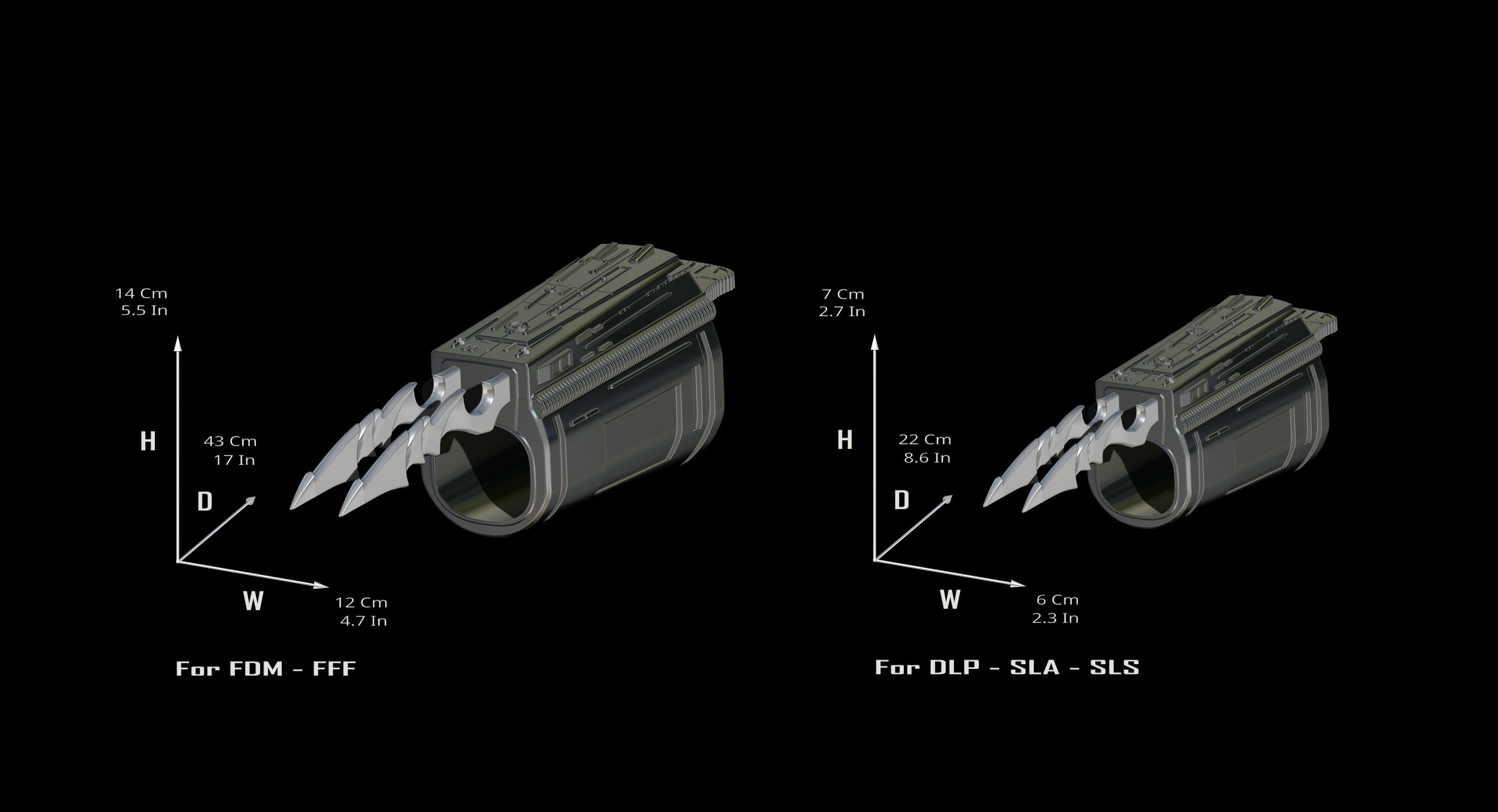 Predator Gauntlet Forearm Right File STL-OBJ for 3D printer 3D model 3D ...