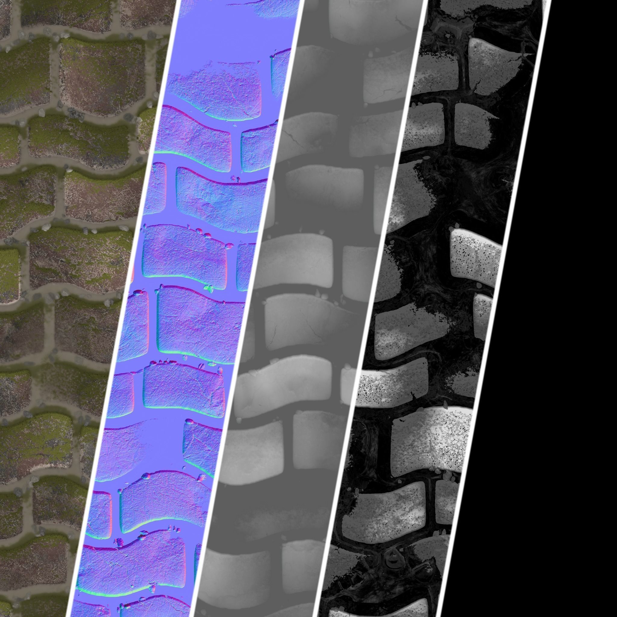 Texture Pavement Materials 36- Paving By Water and Mud Seamless VR / AR ...