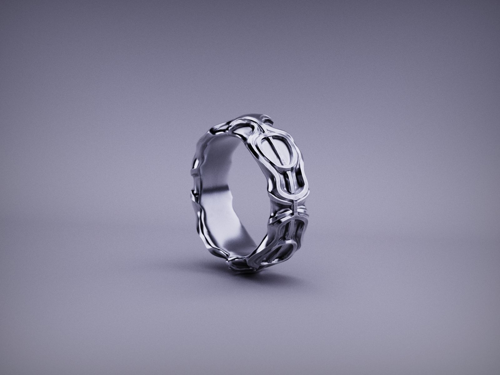 Band Modern Tech Ring 3D model 3D printable | CGTrader
