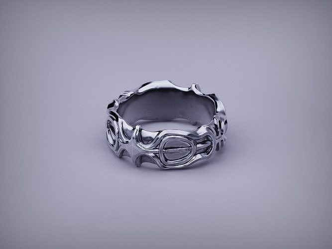 Band Modern Tech Ring 3D model 3D printable | CGTrader