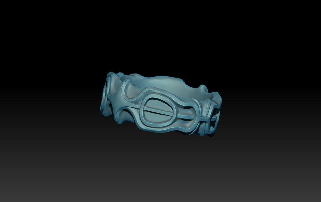Band Modern Tech Ring 3D model 3D printable | CGTrader