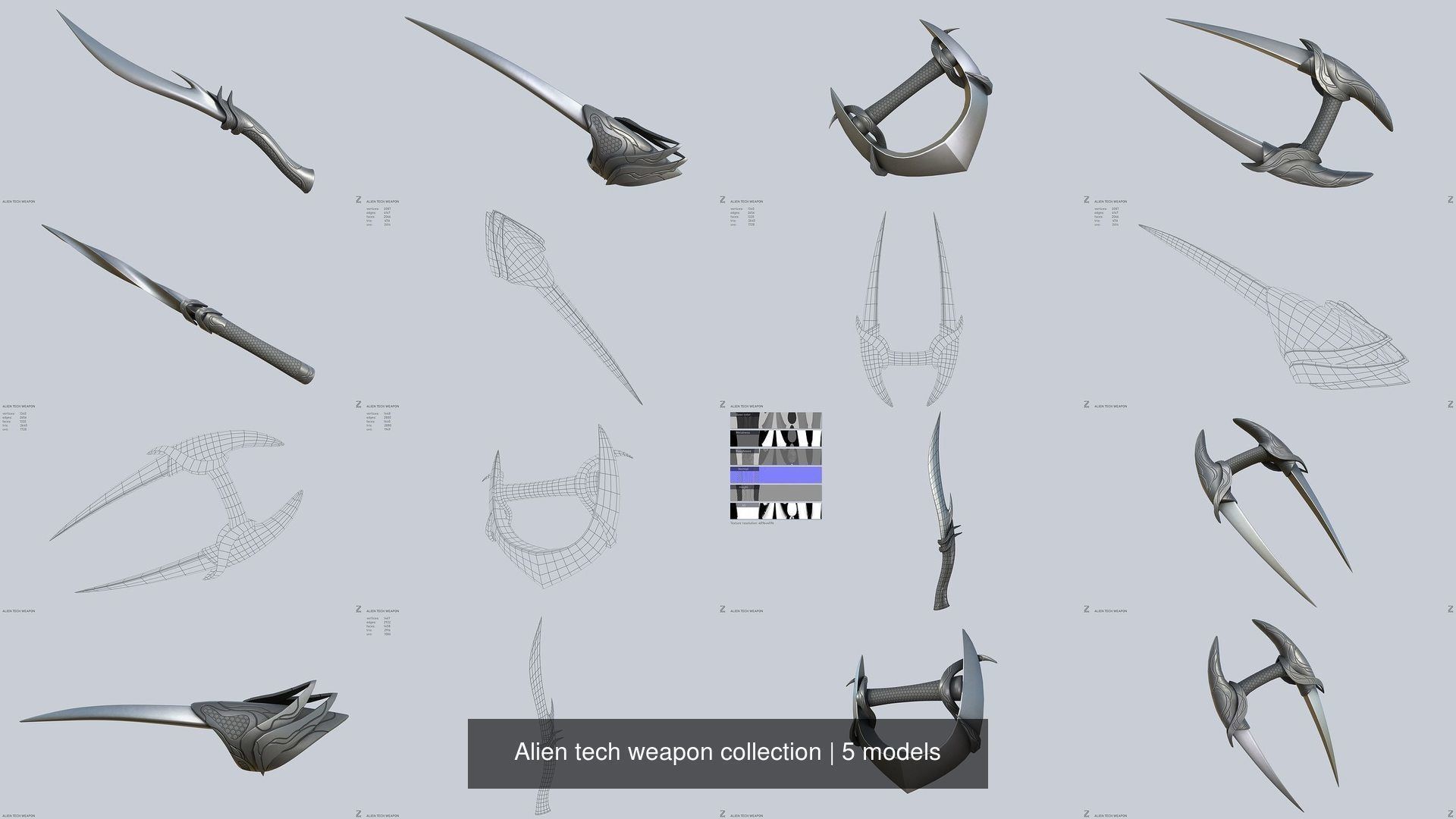 Alien tech weapon collection | CGTrader