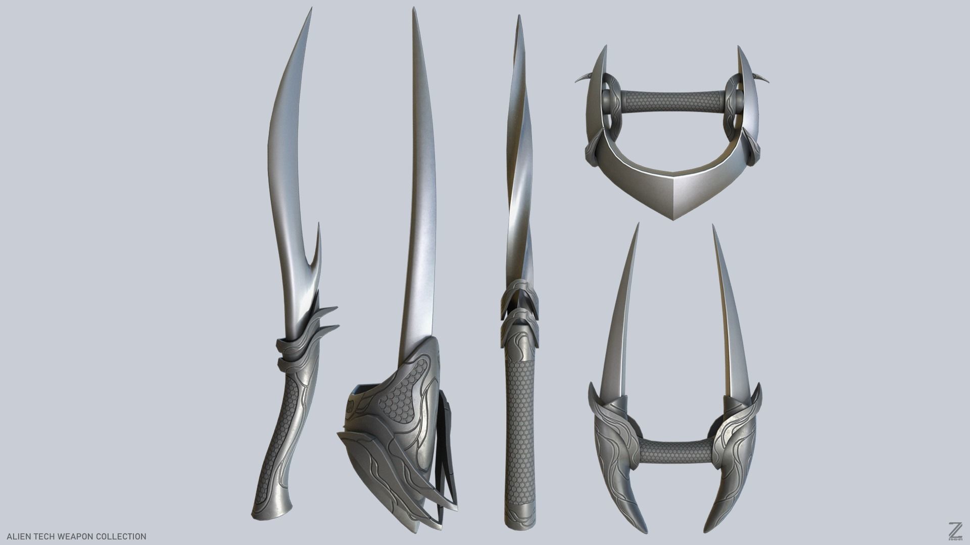 Alien tech weapon collection | CGTrader