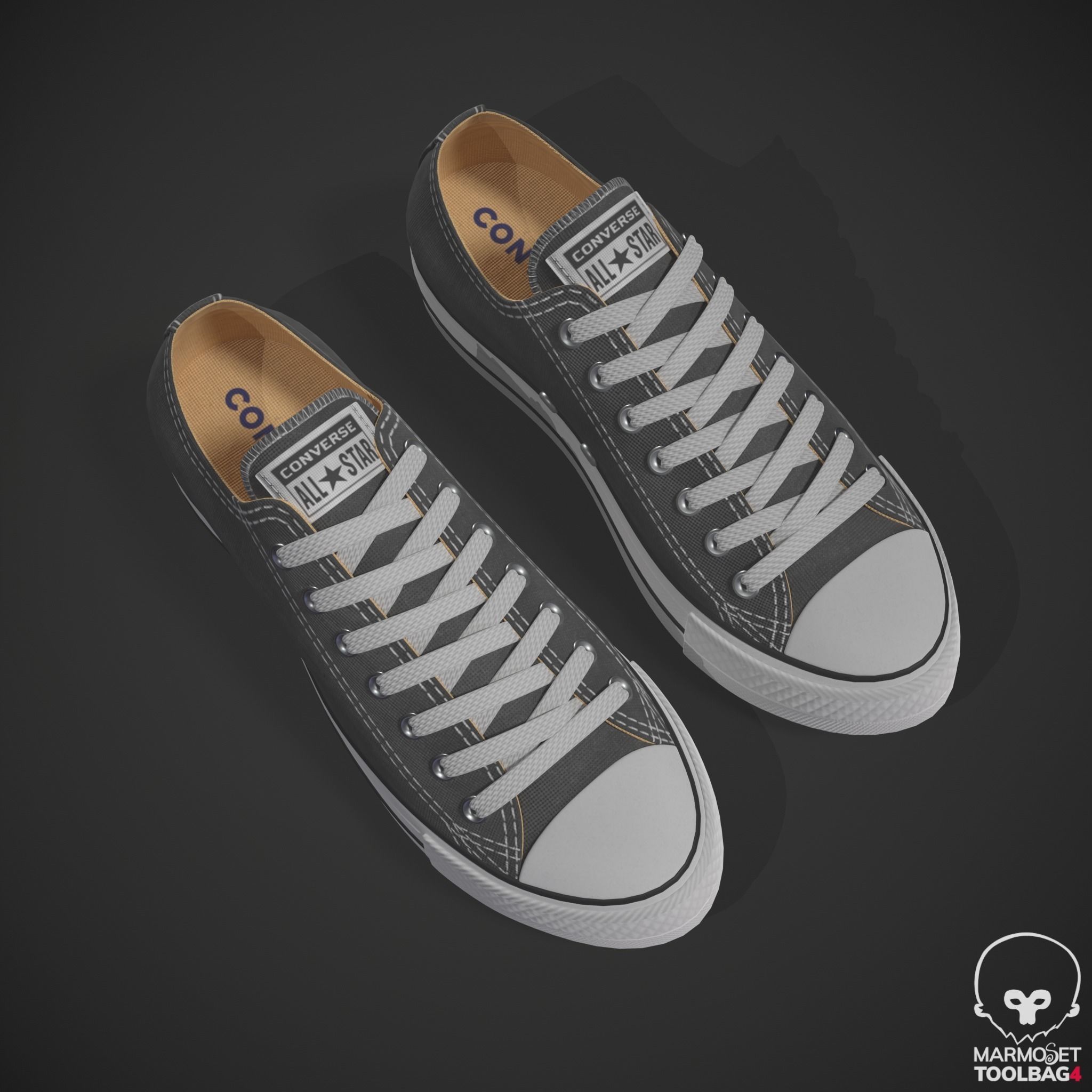 3D model Converse Shoes - All Star Classic - Charcoal - Lowpoly 3D ...