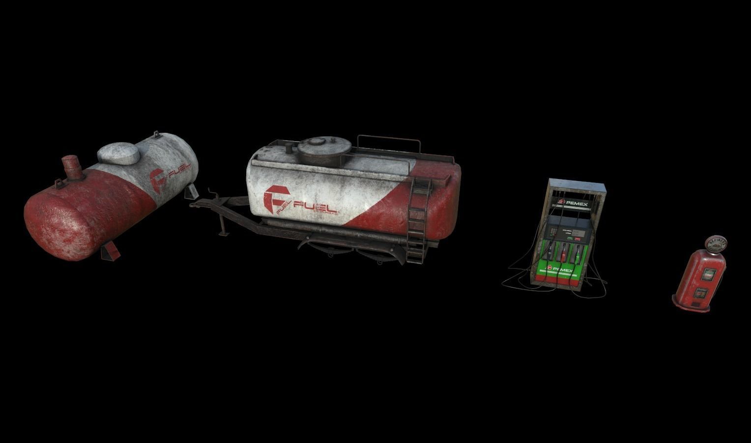 3D model Gas Station Pack VR / AR / low-poly | CGTrader