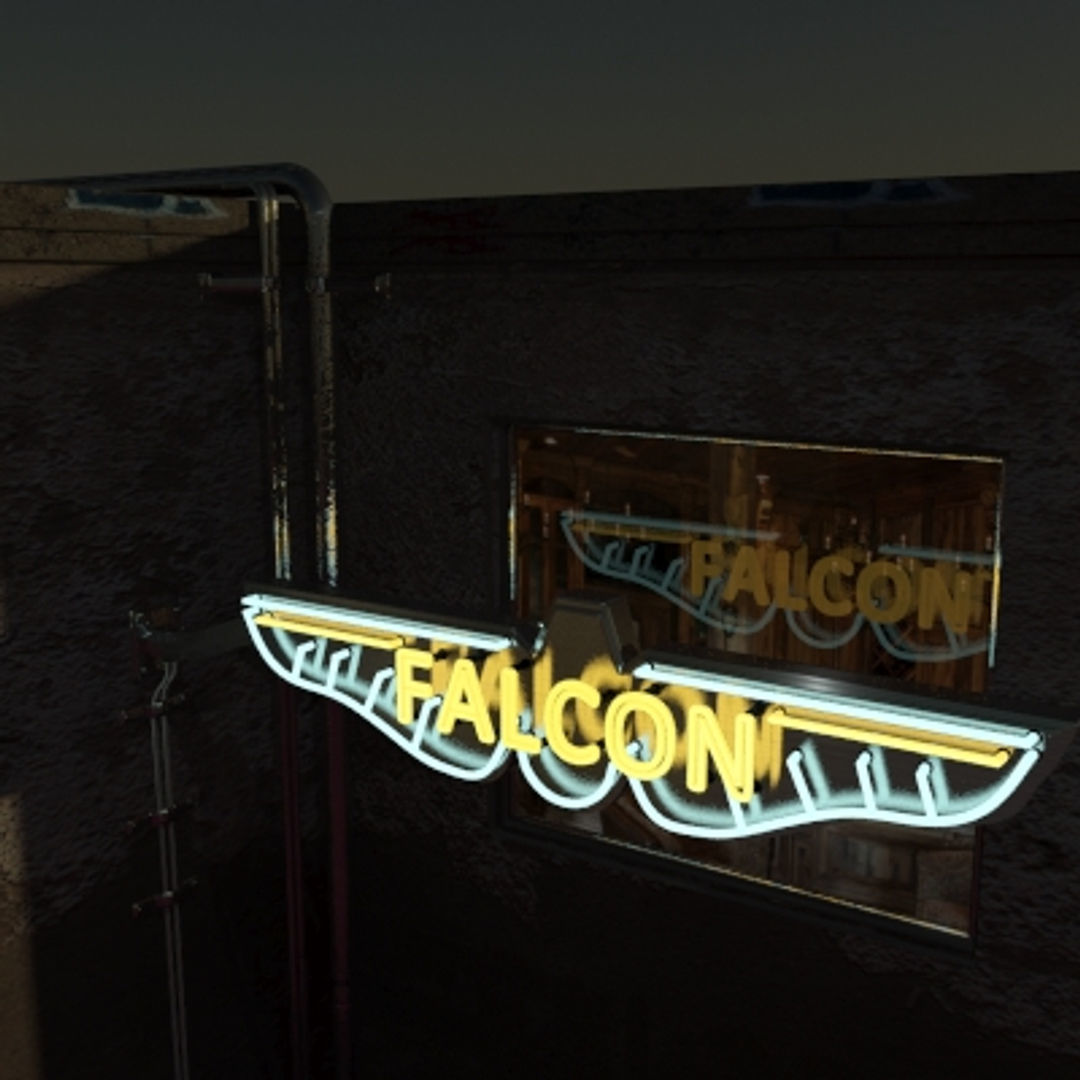 Animated Exterior Neon Sign 3D model | CGTrader