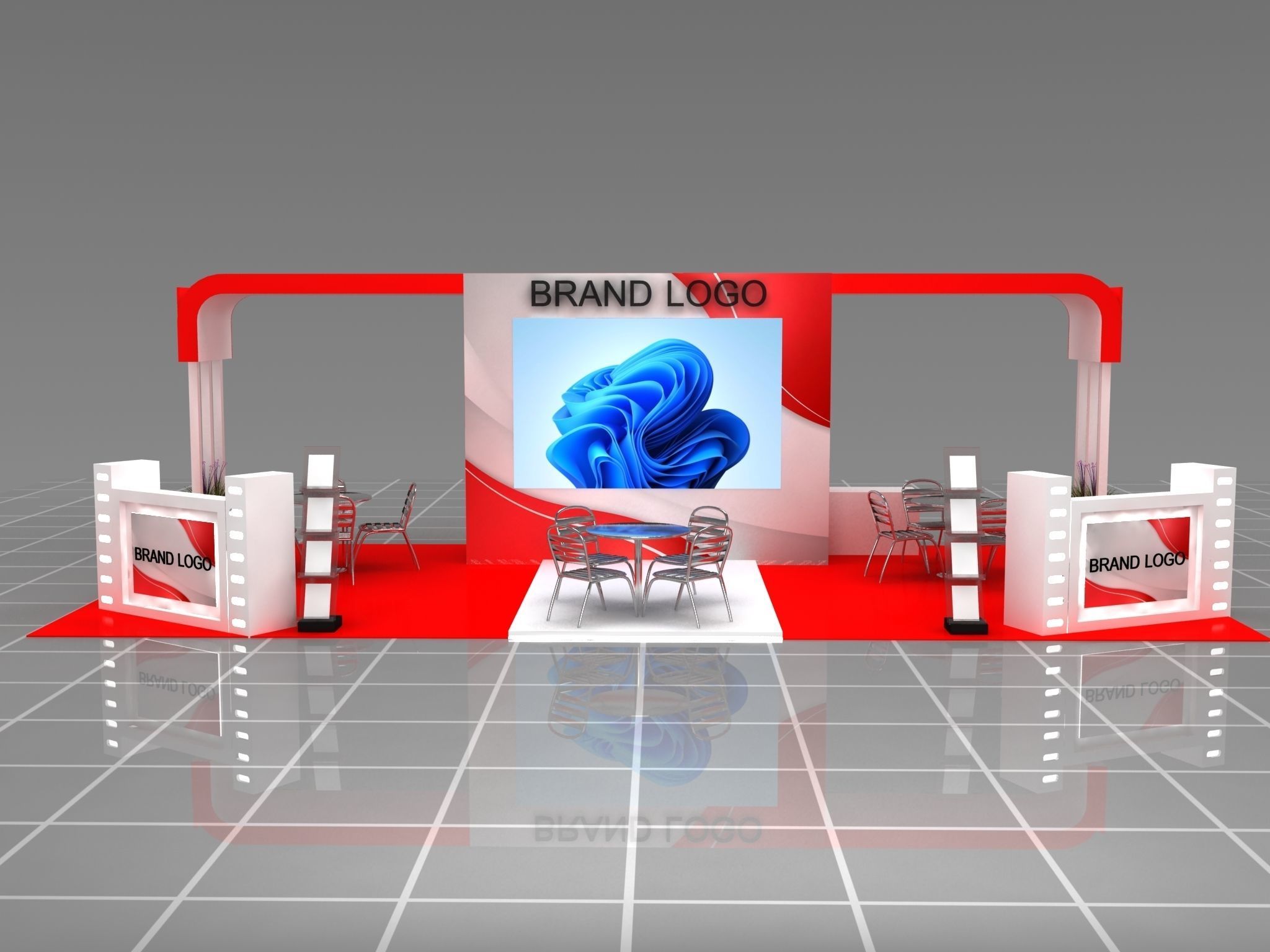 Company Exhibition Stand 01 3D model | CGTrader