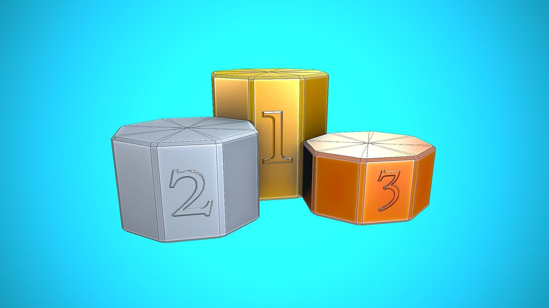 3D model WINNERS PODIUM CARTOON STYLIZED VR / AR / low-poly | CGTrader