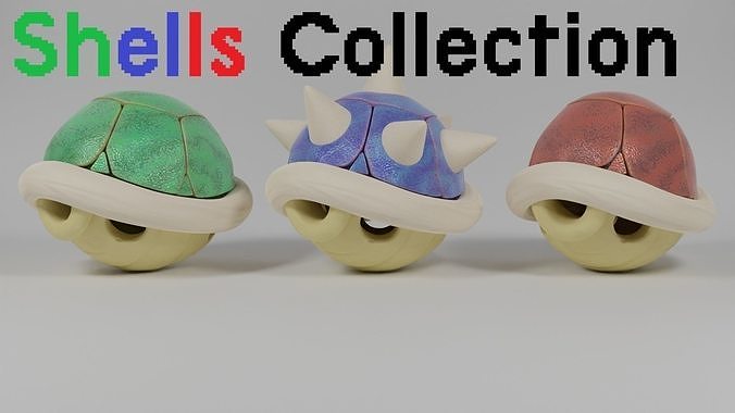 Shells and spiny shell 3D model | CGTrader