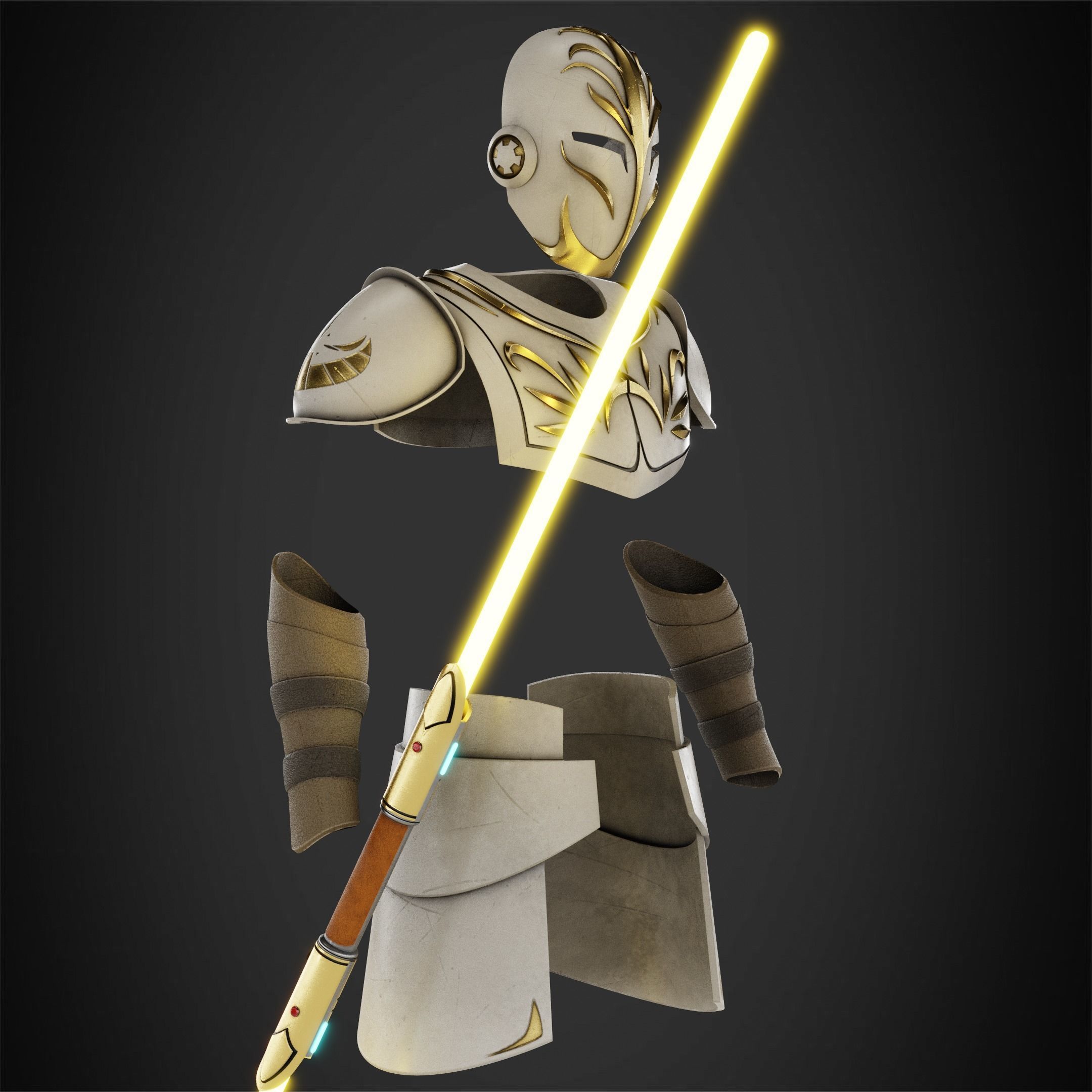 Jedi Temple Guard Full Armor and Lightsaber for Cosplay 3D Model ...