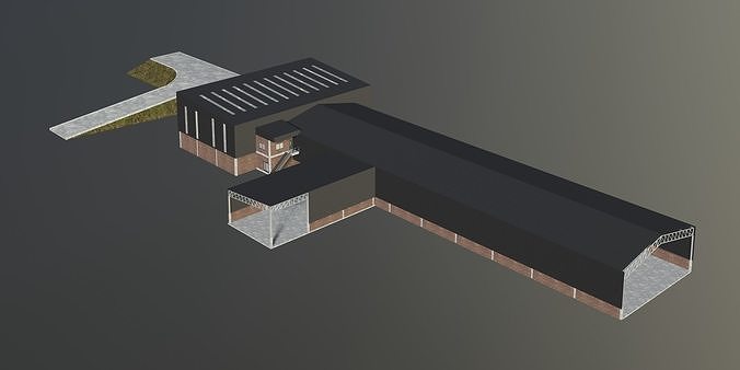 Warehouse with loading area 3D model | CGTrader
