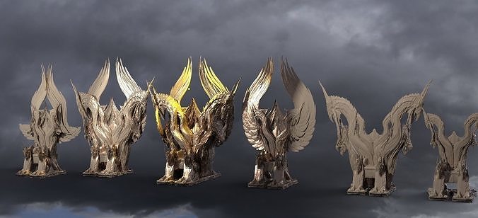 Gold Serpent Throne 8 designs 3D model | CGTrader