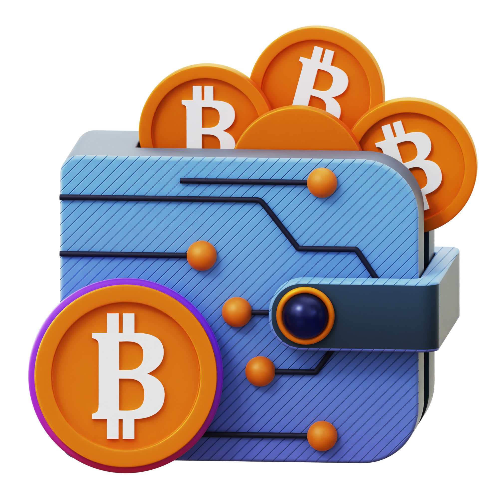3D model 3d Bitcoin Wallet VR / AR / low-poly | CGTrader