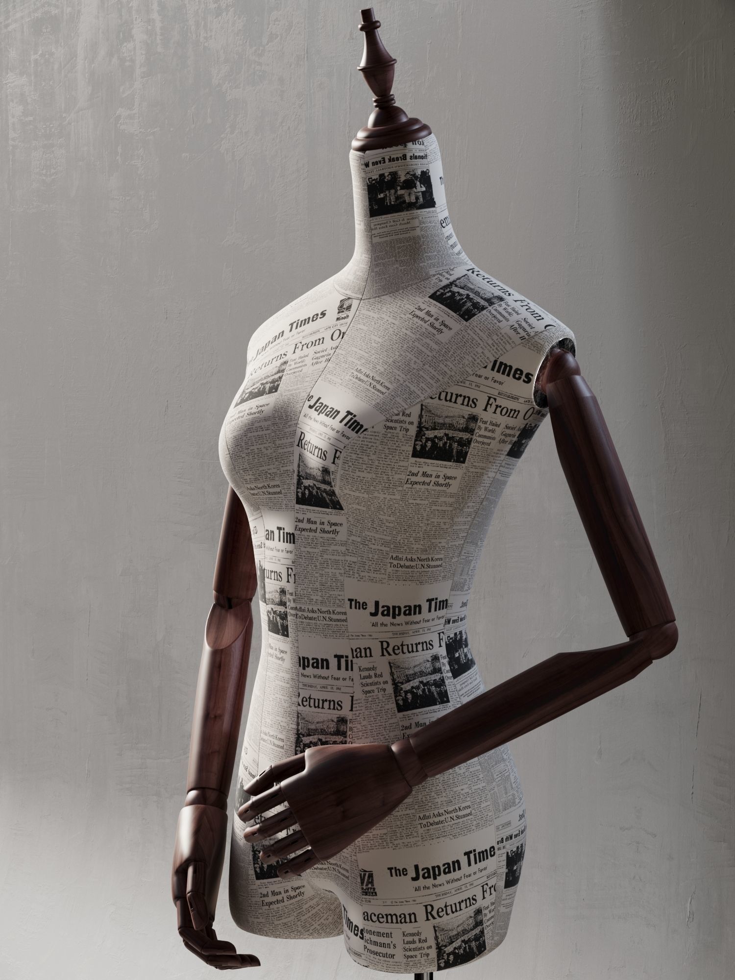 Newspaper Mannequin 3D model | CGTrader
