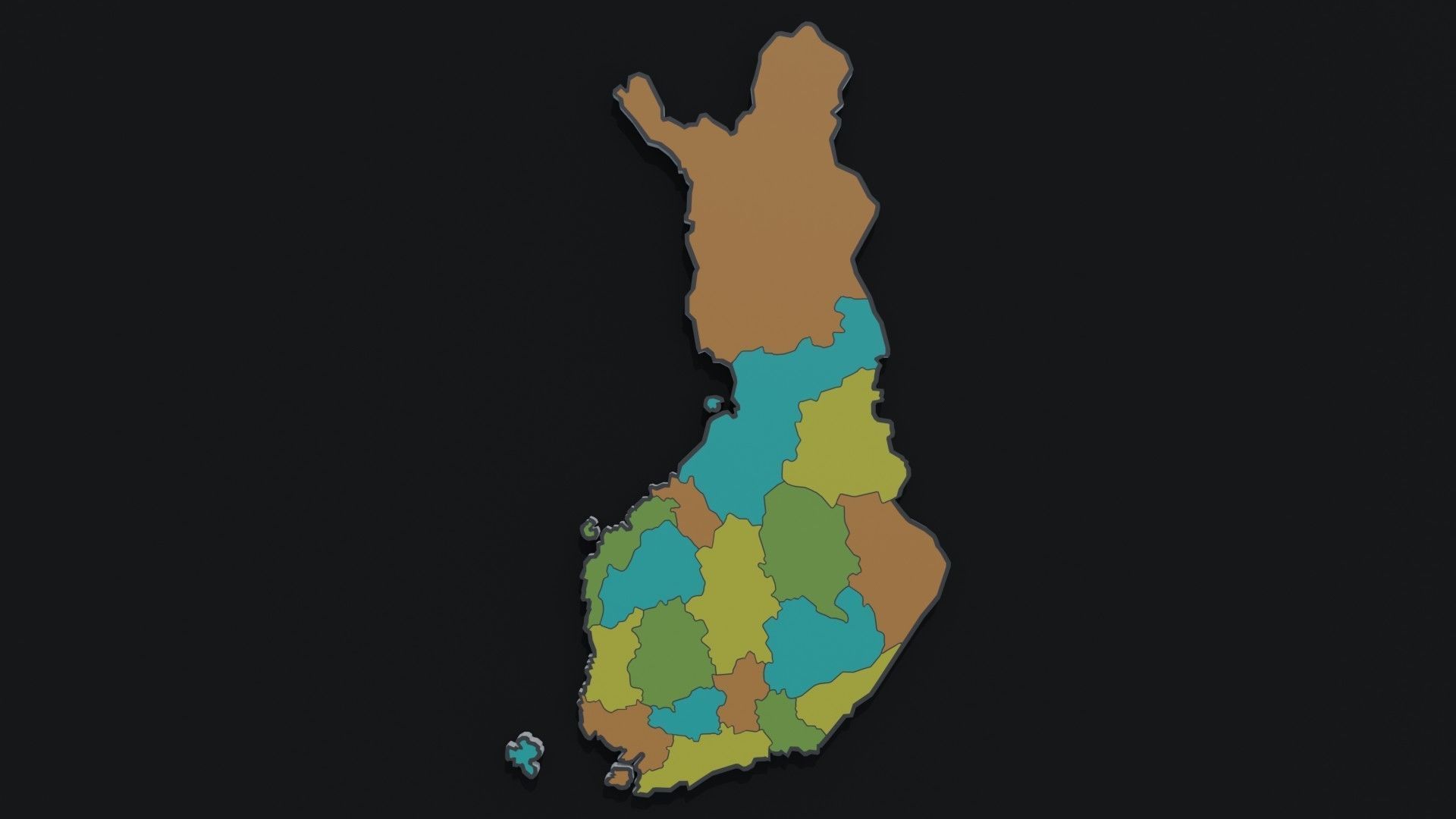 3D model Political Map of Finland VR / AR / low-poly | CGTrader