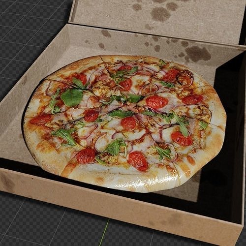 LOW POLY Pizza and Box 3D model | CGTrader