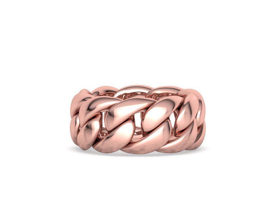 Heavy Cuban Chain Ring Miami Cuban Ring 3dmodel 5-8US sizes 3D model 3D printable | CGTrader