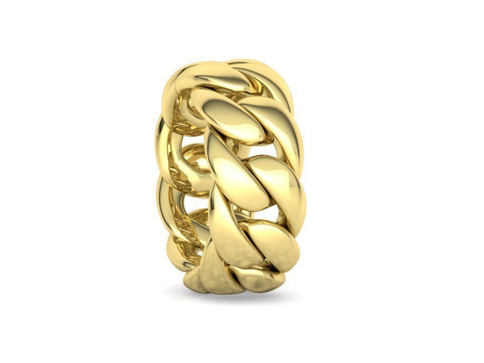 Heavy Cuban Chain Ring Miami Cuban Ring 3dmodel 5-8US sizes 3D model 3D printable | CGTrader