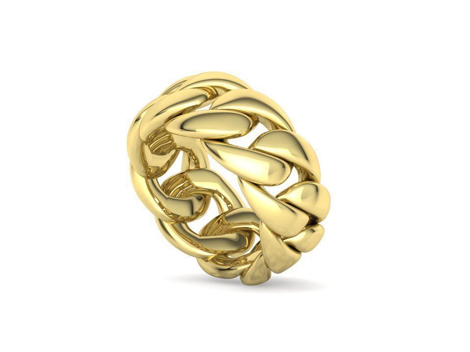 Heavy Cuban Chain Ring Miami Cuban Ring 3dmodel 5-8US sizes 3D model 3D ...