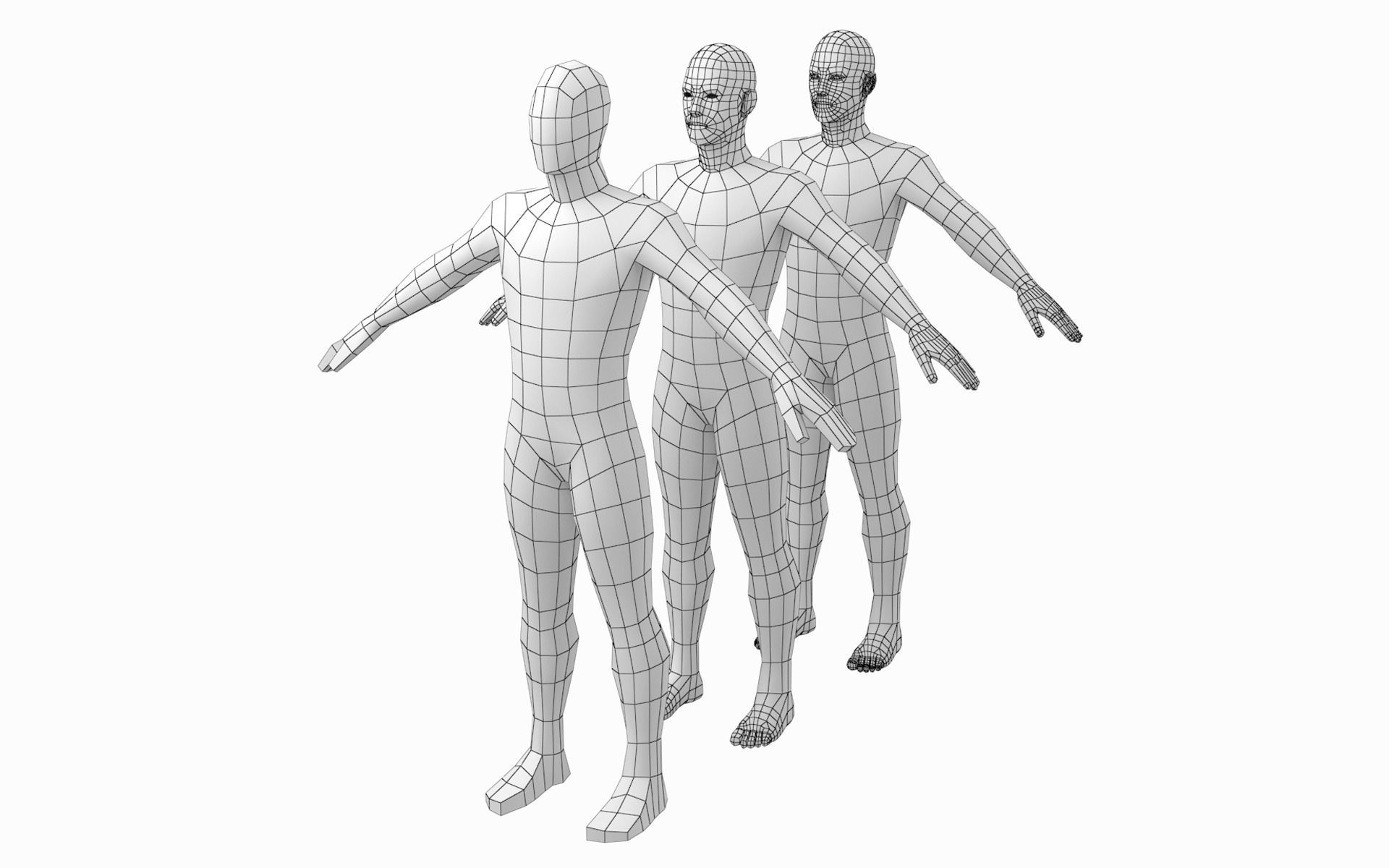 Natural Male in A-Pose Base Mesh 3D model | CGTrader