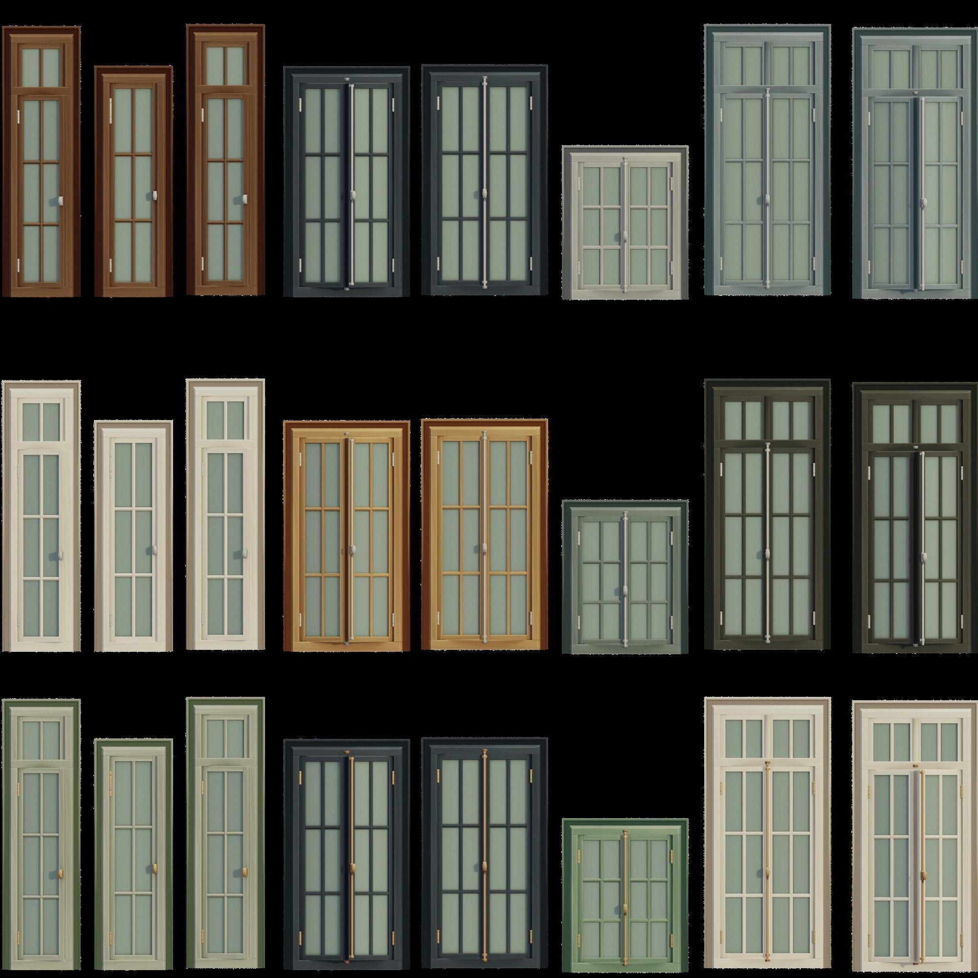 3D model A Collection of 3D Window in Rectangle Styles VR / AR / low ...