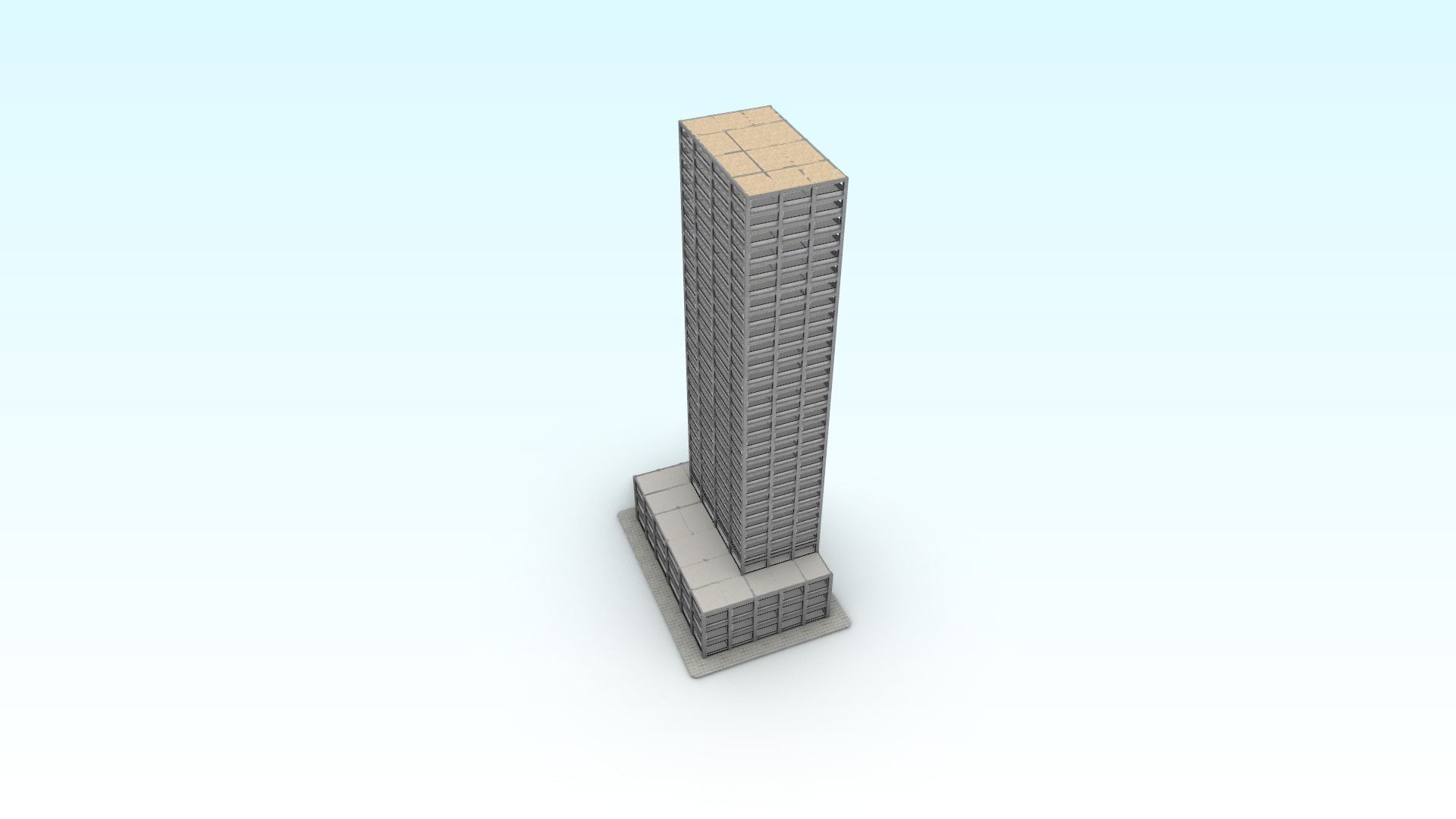 Reinforced concrete high-rise building 3D model | CGTrader