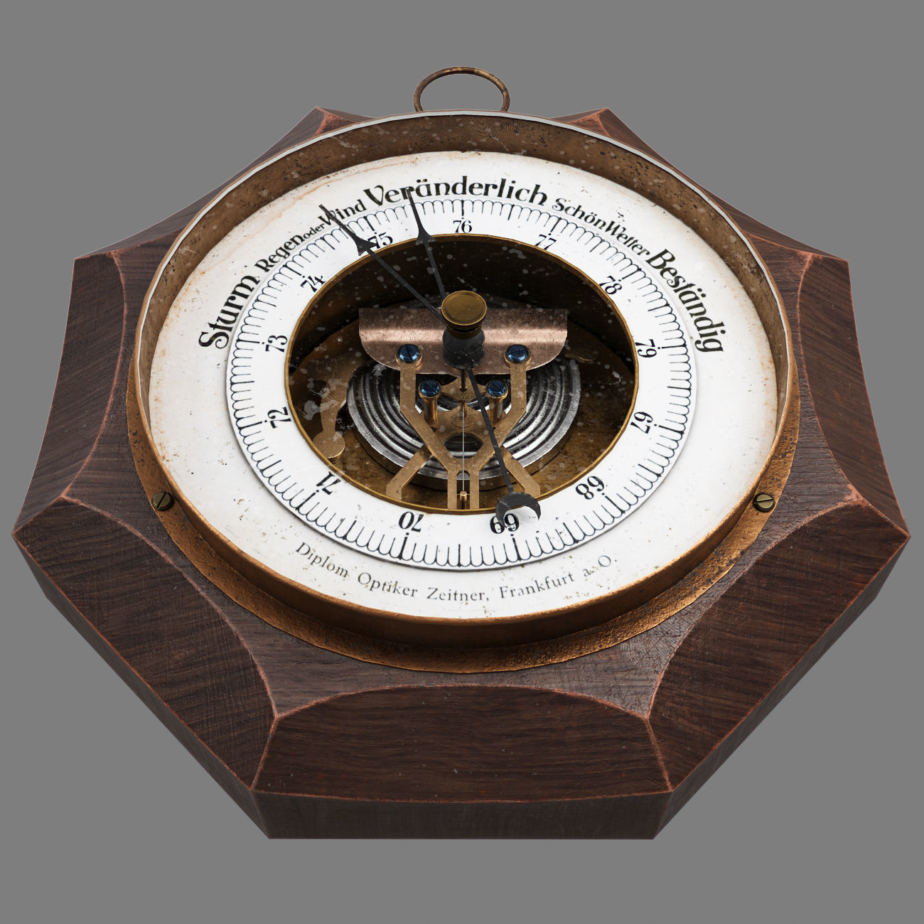 3D model Vintage German barometer VR / AR / low-poly | CGTrader