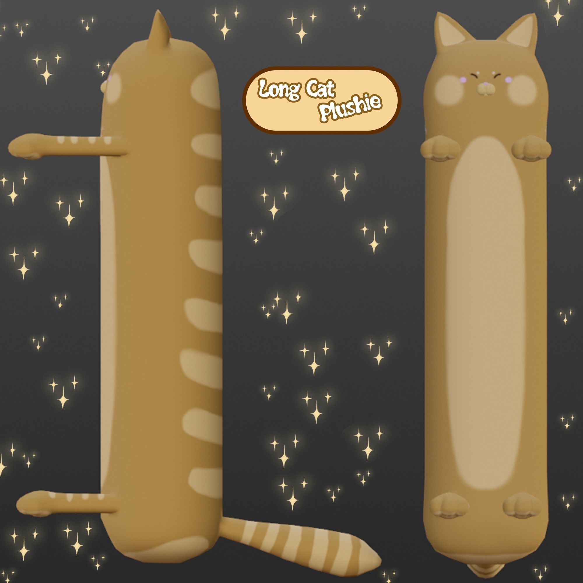 3D model Long Cat Plushie VR / AR / low-poly | CGTrader